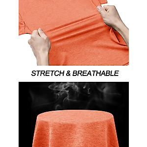 TACVASEN Women's Running Short Sleeve Quick Dry Shirts Athletic Workout Running T-Shirt Women Orange,L