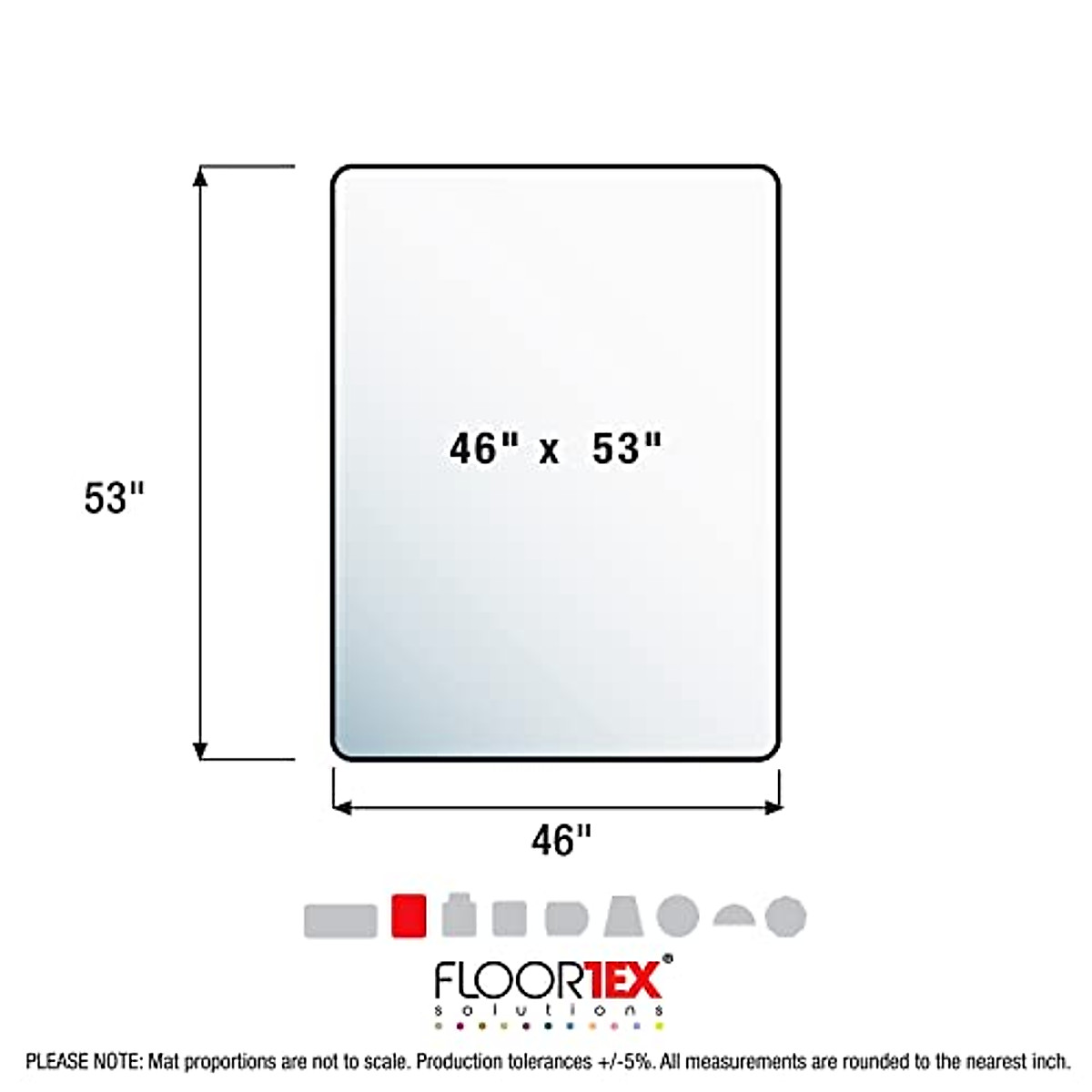 Floortex Cleartex Megamat Heavy-Duty Polycarbonate Mat for Hard Floor/All Carpet, 46 X 53, Clear