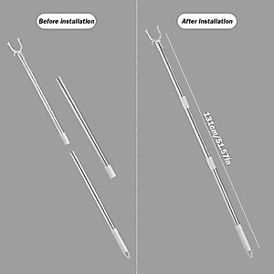 CUCUFA Retractable Clothesline Pole, 51-inch Stainless Steel Pole Telescoping Pole with Hook Long Reach Sticks Fork Clothes Hook Pole for Wardrobe, Clothesline, Hanger