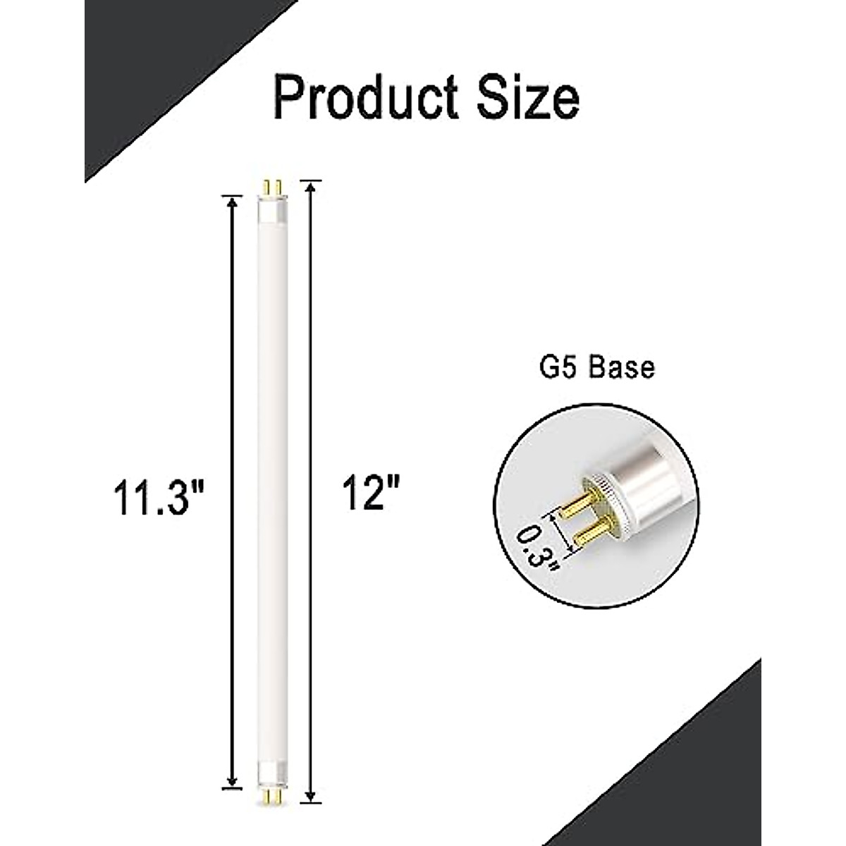 Dichroma 4 Pack T5 8W Replacement Bulb for Faicuk WS108 Wall Sconce Fly Light Trap, 12 Inch F8T5/BL UVA Fluorescent Led Bug Zapper Bulbs