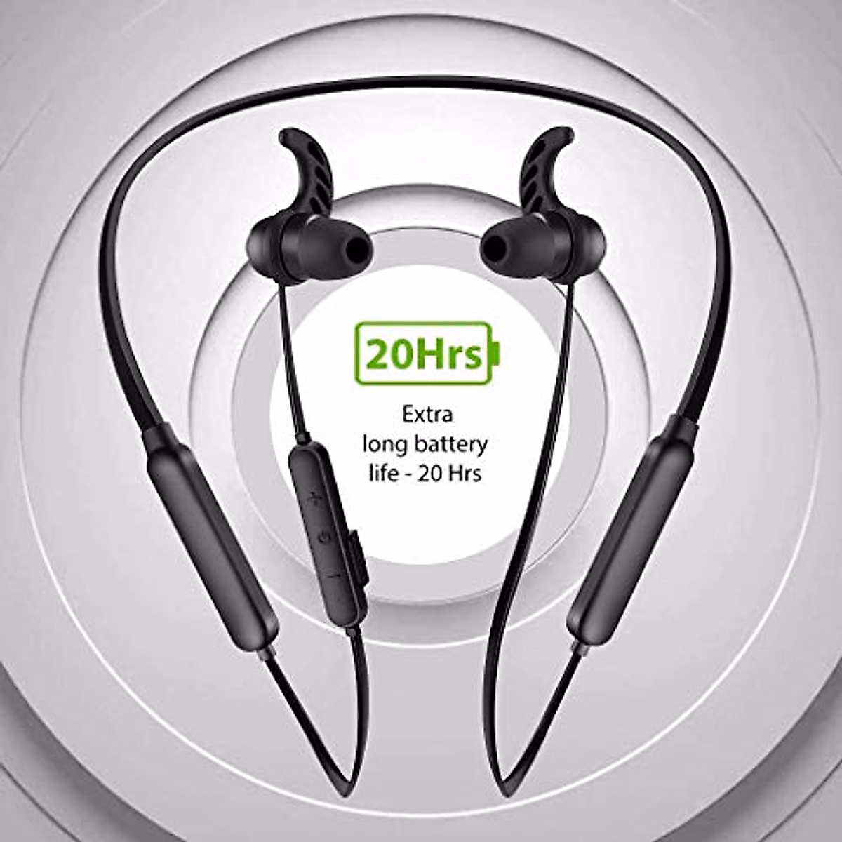 Avantree NB16 & XS Ear Tips, Bundle - Bluetooth Neckband Headphones Earbuds for TV PC, No Delay, 20 Hrs Playtime Wireless Earphones with Mic, Magnetic Earbuds & Includes XS Ear Tips for Smaller Ears
