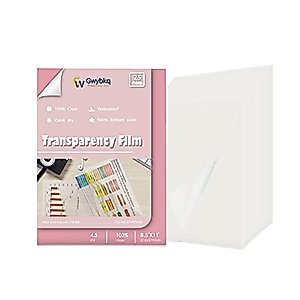 Transparency Film Paper Clear for Overhead Projector Transparencies and Inkjet Screen Prints 8.5 x 11,25sheets