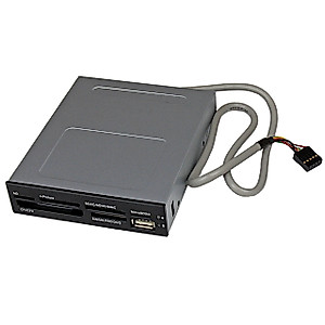 StarTech.com 3.5in Front Bay 22-in-1 USB 2.0 Internal Multi Media Memory Card Reader with Simultaneous Access - CF/SD/MMC/MS/xD - Black , TAA (35FCREADBK3)