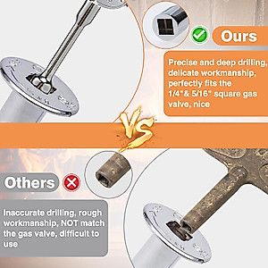 Acostop Universal Valve Key for Gas Fireplaces, Polished Gas Fireplace Keys for Fire Pits- Fits 1/4" & 5/16" Turn Ball Valve- 3 Inches, 2 PCS