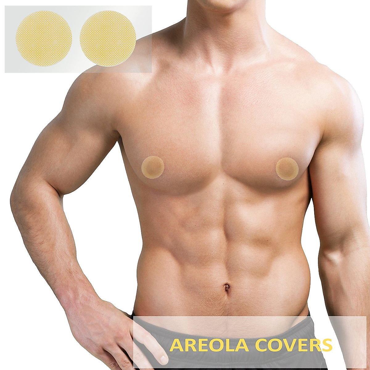 Confidence Bodywear Men’s Nipple Covers - Gynecomastia Concealment, Hypoallergenic Adhesive, 50-Pack