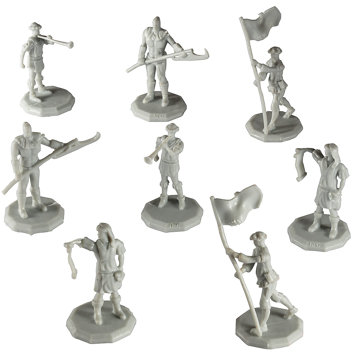 Monster Townsfolk Mini Fantasy Figures - 8pc Authority Figures Non Player Character NPC Miniatures - 1" Hex-Sized Compatible w/DND Dungeons Dragons Pathfinder All Tabletop Games