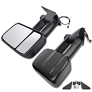 cciyu Left Right Towing Mirror Tow Mirrors Replacement Fit for 1988-2000 for Chevy/for GMC C/K 1500/2500/3500 1992-1999 for Chevy/for GMC Suburban 1500/2500 Pair Set Car Mirror Power Adjusted