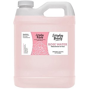Rose Water Facial Toner - 32oz Bulk Alcohol-Free Vegan All Natural Refreshing for Face and Hair - Uplifts, Calming & Soothing for All Skin Types
