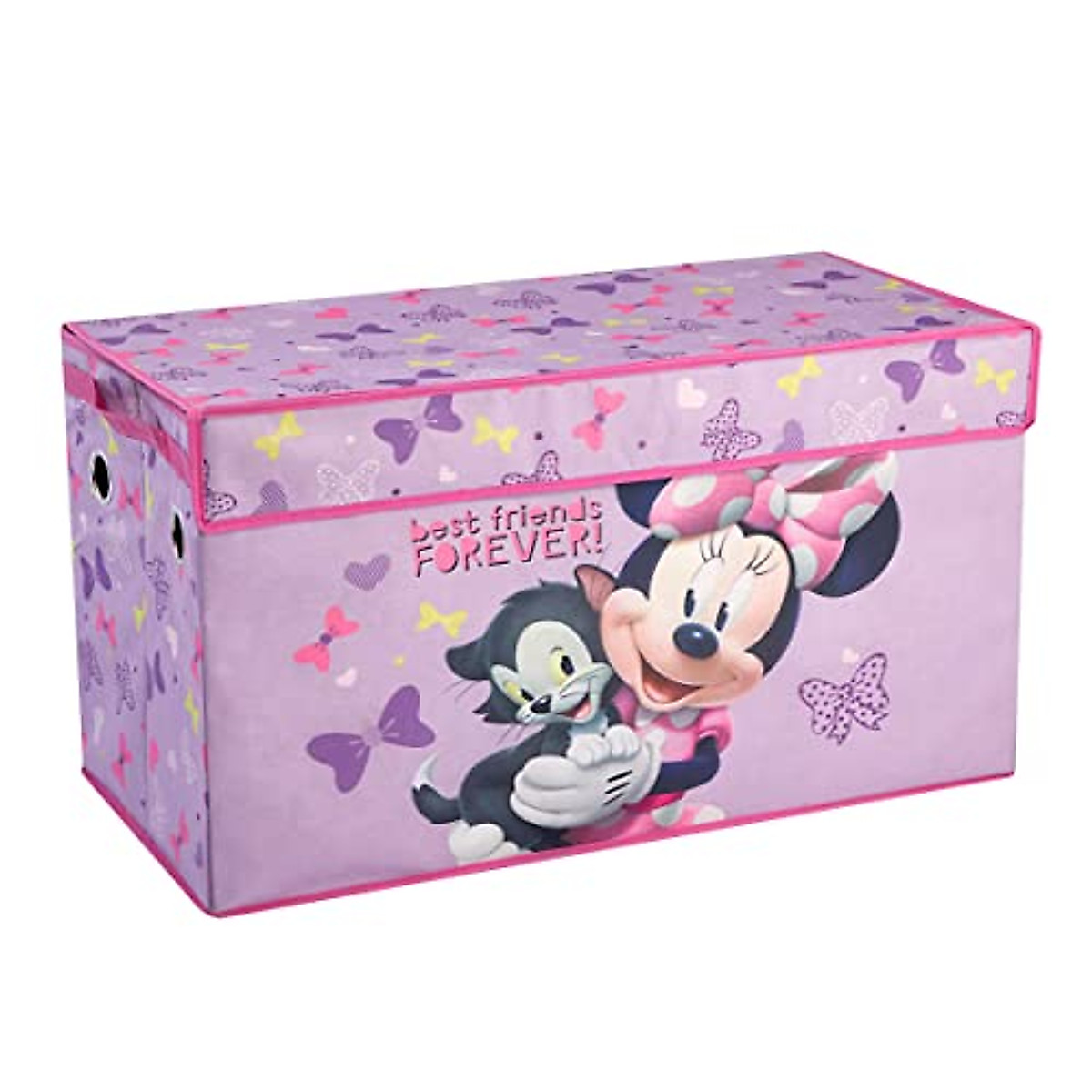 Idea Nuova Disney Minnie Mouse Collapsible Children’s Toy Storage Trunk, Durable with Soft Lid,28.5"x14.5"x16"