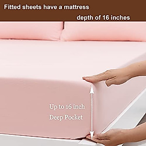 Overket King Sheet Set Ultra Soft King Bed Sheets 1800 Series Luxury Cooling Sheets-100% Microfiber-Breathable-Wrinkle Free - King Size Rose-6PC