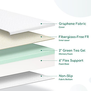 Airdown Queen Mattress, 8 Inch Memory Foam Mattress in a Box, Queen Size Mattress Green Tea Gel Foam Infused for Cool Sleep, Medium Firm Mattress Queen for Pressure Relief, CertiPUR-US Certified