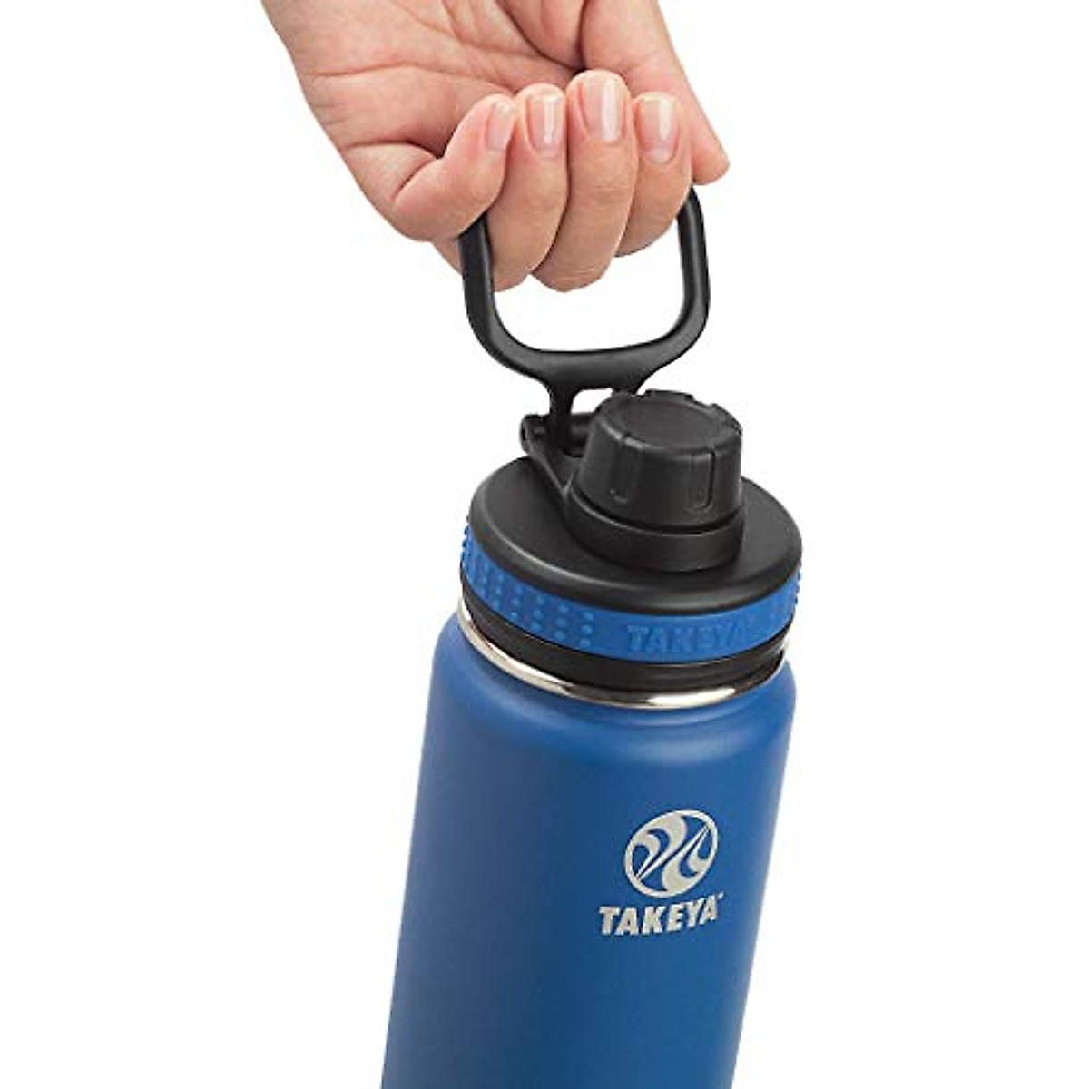 Takeya Originals 24 oz Vacuum Insulated Stainless Steel Water Bottle with Straw Lid, Navy