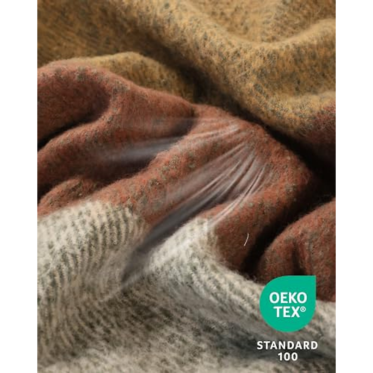 ZonLi Throw Blanket, 50" x 60" Yellow Decorative Classic Blankets with Tassel for Couch, Bed, Sofa, Chair, Outdoor, Cozy Warm Lightweight Blankets (Brown& Yellow)