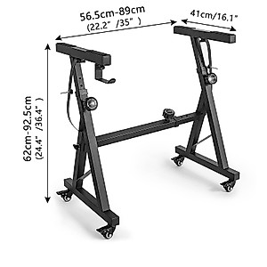 TORIBIO Piano Keyboard Stand with Rolling Wheels, Z Style Music Stand Fits for 54-88 Key Electric Pianos, Adjustable 22.2"-35"