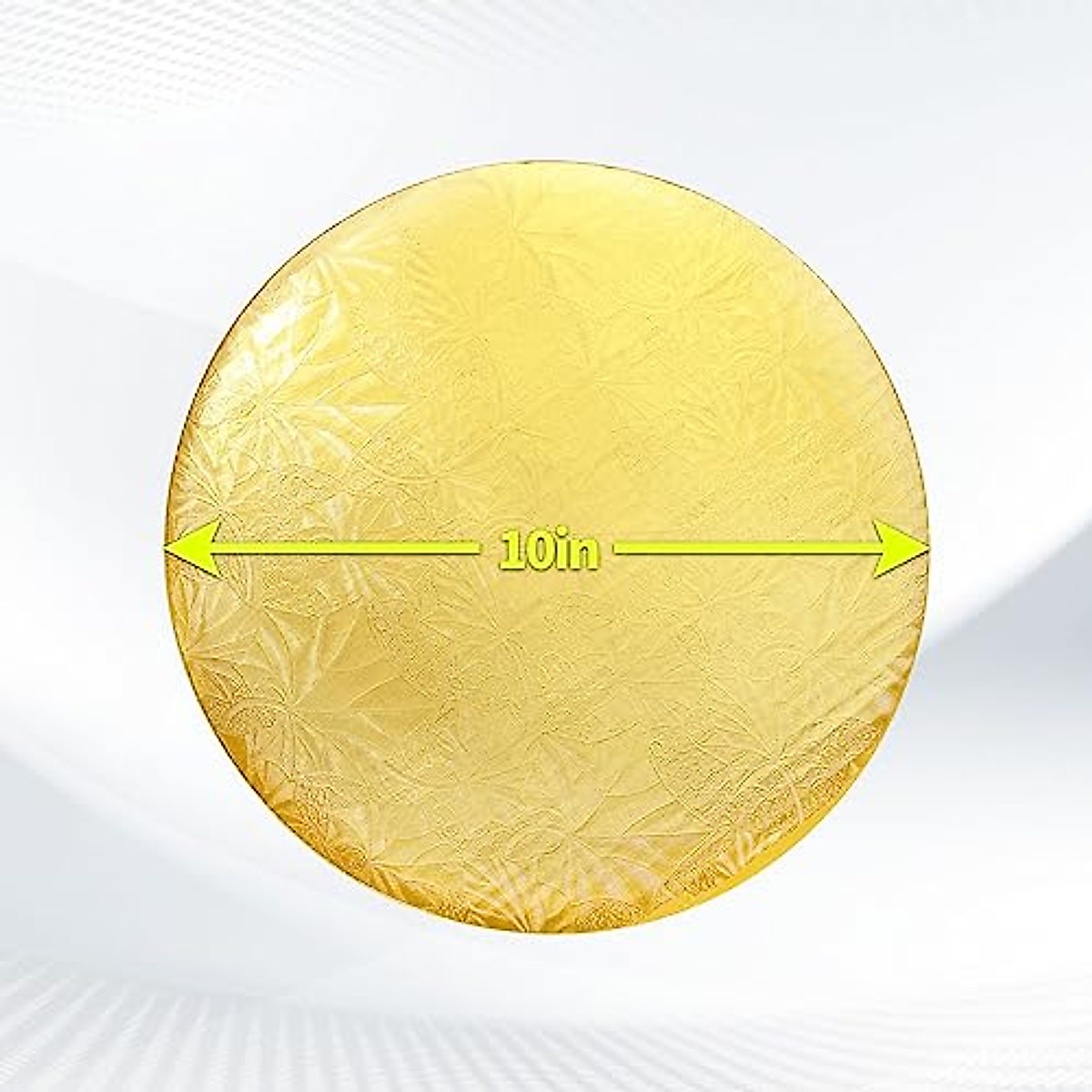40 Pcs Cake Boards Round 10 Inch Disposable Cake Plate White Cardboard Cake Circles Cake Base Decorating Supplies (Light Gold 10")