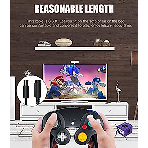 SNLLMZI WiiGamecube Controller Extension Cable for Wii Gamecube GCN - 2pack/6.6ft