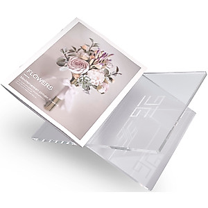 Honygebia Clear Acrylic Book Stands - Cross Frame Acrylic Book Holder, Open Bookstand for Display and Reading, Suitable for Art, Bible, Cookbook, Easel, Magazine, Textbooks 12.5" x 9.5" x 5.5"