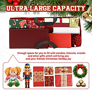 Clysee 36 Pcs Extra Large Christmas Gift Bags Reusable Tote Bags with Handles Non Woven Christmas Shopping Bags Waterproof Xmas Grocery Shopping Totes for Holiday Party 16.9 x 6.7 x 12.6 Inches