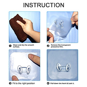 Strong Plug Hook Multi Purpose Transparent Plastic Pasting Phone Towel Hook, Sticking Ceiling Hanger Hook Wall Mounted Heavy Duty Key Kitchen Robe Hook, Best for Smooth Surface (12 PCS)