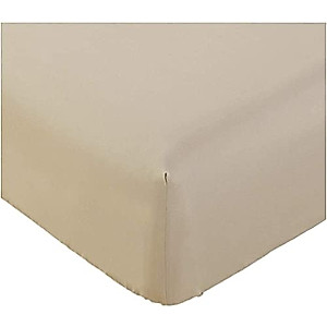 Fitted Bottom Sheet Twin XL 1000 Series 16'' Fitted Sheet Twin XL Size 39'' x 80'' Wrinkle Free Taupe Egyptian Cotton Twin XL Fitted Sheet