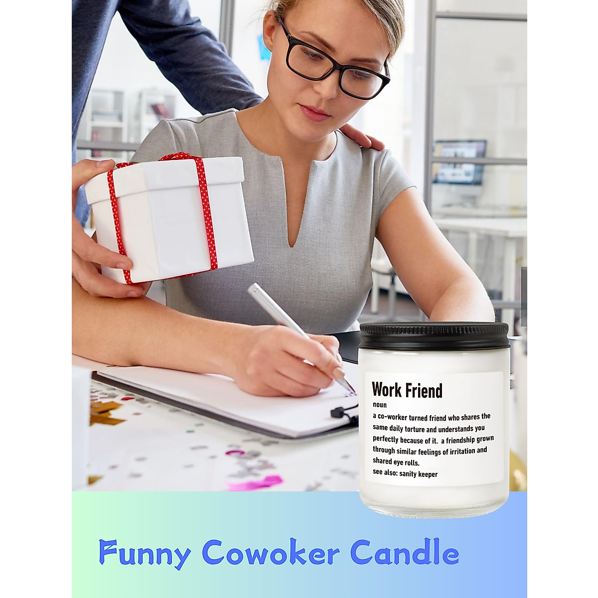 Coworker Candle, Gifts for Coworkers, Coworker Gifts for Women, Vanilla Natural Soy Wax Candle, Coworker Leaving Gifts, Going Away Goodbye Farewell Gifts for Coworkers