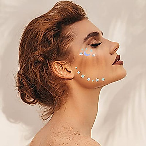 Prasacco 60g Glitter Star and Moon Table Confetti, Stars Moon Confetti Laser Sequins for Party Decoration Metallic Glitter Foil Confetti Sequin Star Moon Scatter for Birthday Wedding Party DIY