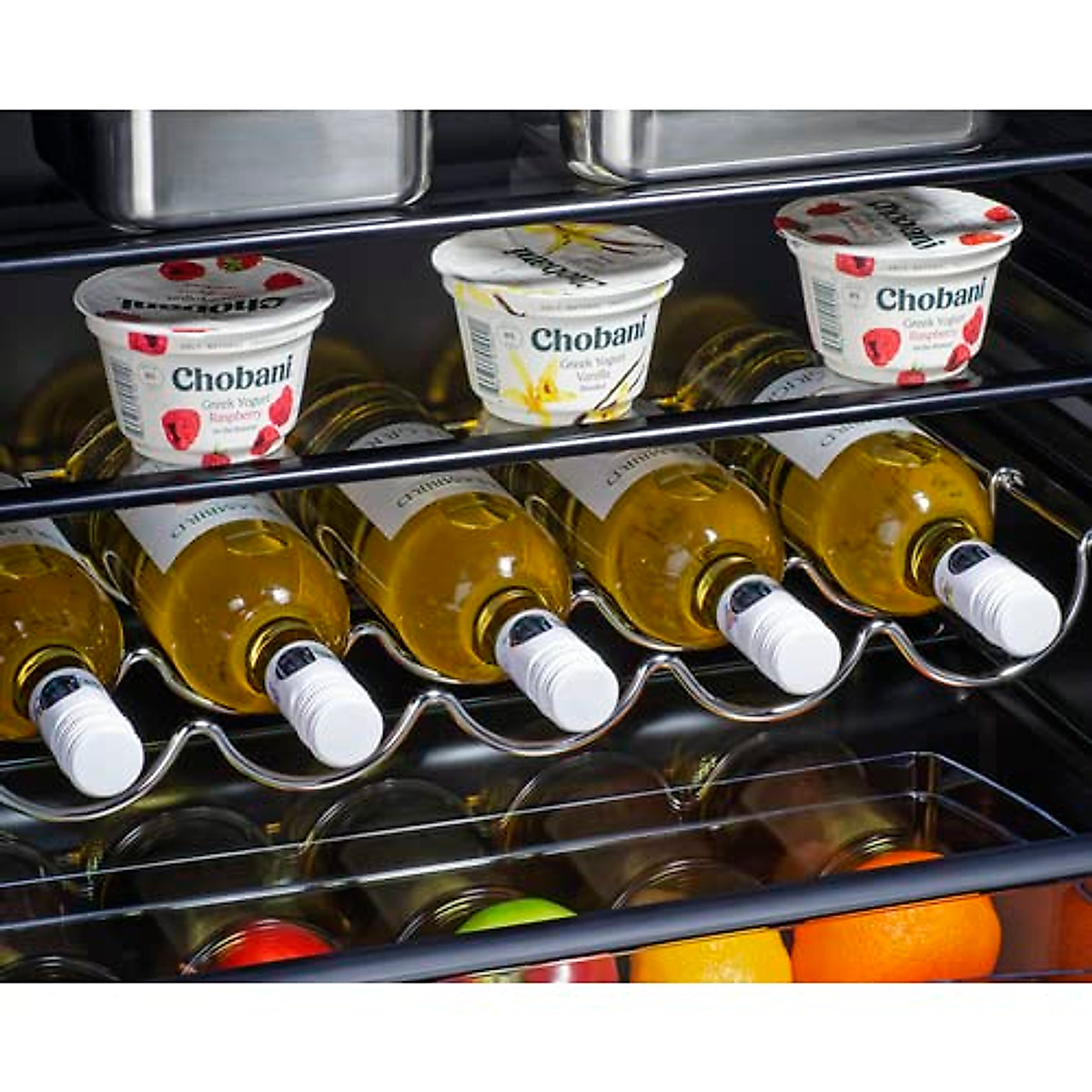 Summit FF6BK2SS 24” Wide Under Counter Refrigerator 5.5 cu.ft. Made in Europe with Automatic Defrost Operation, Reversible Stainless-Steel Door, and Deluxe black interior (Right-Hand Door)