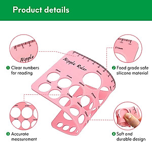 Nipple Measurement Tool for Flanges, Flange Sizing Kit, Flange Size Measure for Nipples, Nipple Sizer for Flanges, Nipple Flange Measuring Tool, Nipple Ruler for Breast Pump Flange Sizing Kit (Pink)