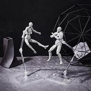 FINGERINSPIRE 8Pcs Action Figure Stand Assembly Action Figure Display Holder Base Doll Model Support Stand for 6 inch Action Figures or Effects Clear 1/144 HG/RG Gundam Figure Model Toy