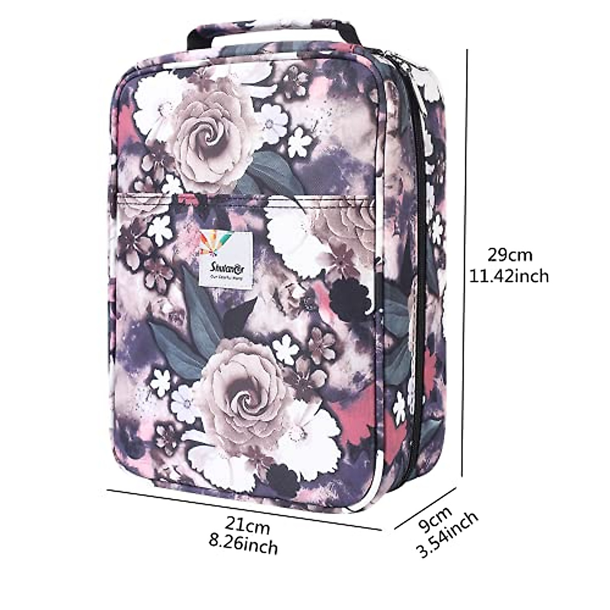Shulaner Pencil Case Slot Holds 270 to 274 Colored Pencils or 180 to184 Color Gel Pens with Zipper Closure Large Capacity Nylon Pen Organizer for Artist Gray Rose
