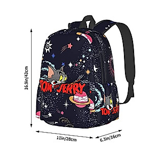 Cute Cartoon Cat Backpack,Universe Space Star Planet Casual Daypack,Laptop Backpack,Shoulder Bag,College Backpack,Travel Outdoor Backpack Cute Teen Backpacks For Men Women College Simple Backpack-A1