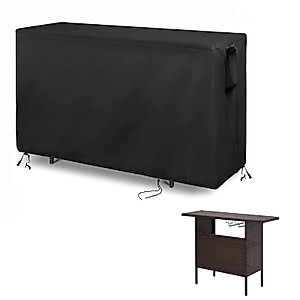 Kingling Outdoor Table Cover for Outdoor Bar Table, 55 Inch Waterproof Patio Bar Table Cover Outdoor Bar Prep Table Cover - 55''L x 19''W x 36''H