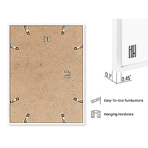 HAUS AND HUES White 11x14 Picture Frame, Aluminum, Modern, 14.0x11.0 inches, 0.75 inches Deep, 1 Piece, Unisex Adult, White