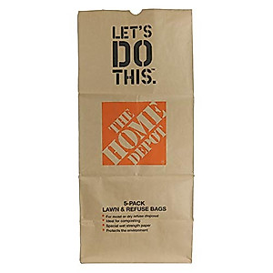 NLAVNG Heavy Duty Brown Paper 30 Gallon Lawn and Refuse Bags for Home and Garden (15 Lawn Bags) 2 Case of Pack of 15 Lawn Bags