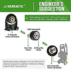 YAMATIC Pressure Washer Hose 50 ft Kink Resistant, Extension Power Washer Hose 3200 PSI X 1/4", M22 to 3/8" Quick Connect Couplers for Replacement (Premium Upgrade Version 2X)
