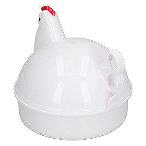 plplaaoo Microwave Egg Cooker,Egg Steamer,Chicken Shaped Eggs Boiler with 4 Eggs Capacity,4.8X5.1In Heat Resistant Microwave Egg Maker for Home Kitchen