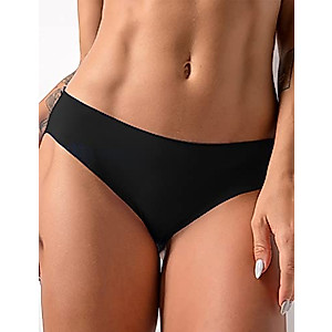 Kiench Teens Girls Seamless Underwear No Show Bikini Panties Tagless 6-Pack US XL / Size 22 / 16-18 Years / Women Panty Size 7, Black & Beige