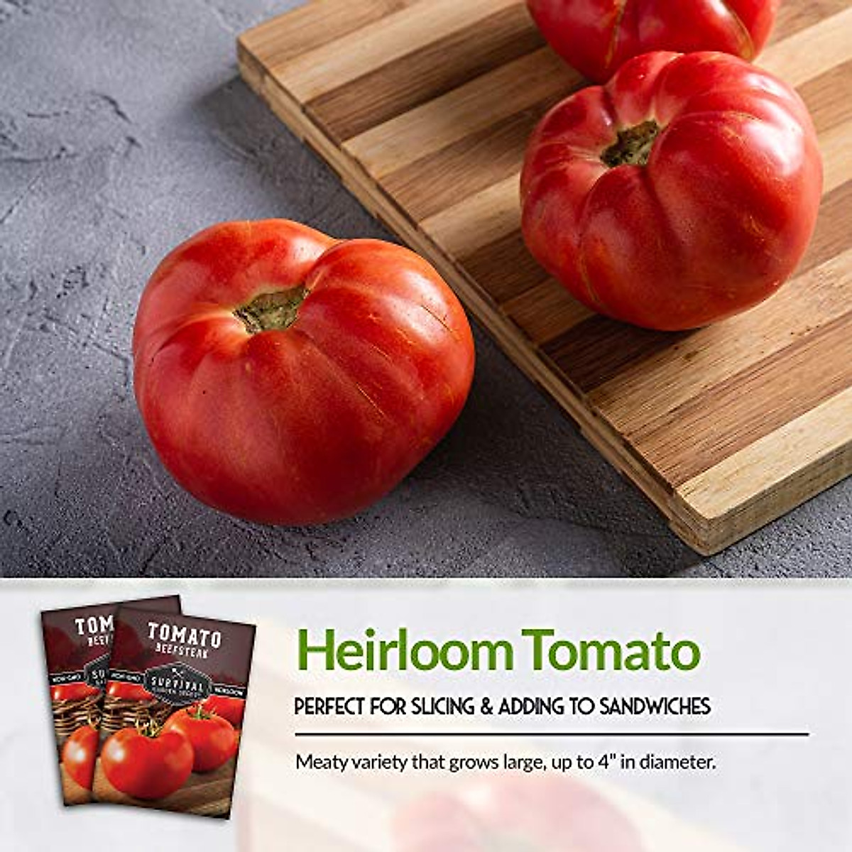 Survival Garden Seeds - Beefsteak Tomato Seed for Planting - Packet with Instructions to Plant and Grow Delicious Tomatoes in Your Home Vegetable Garden - Non-GMO Heirloom Variety - 1 Pack