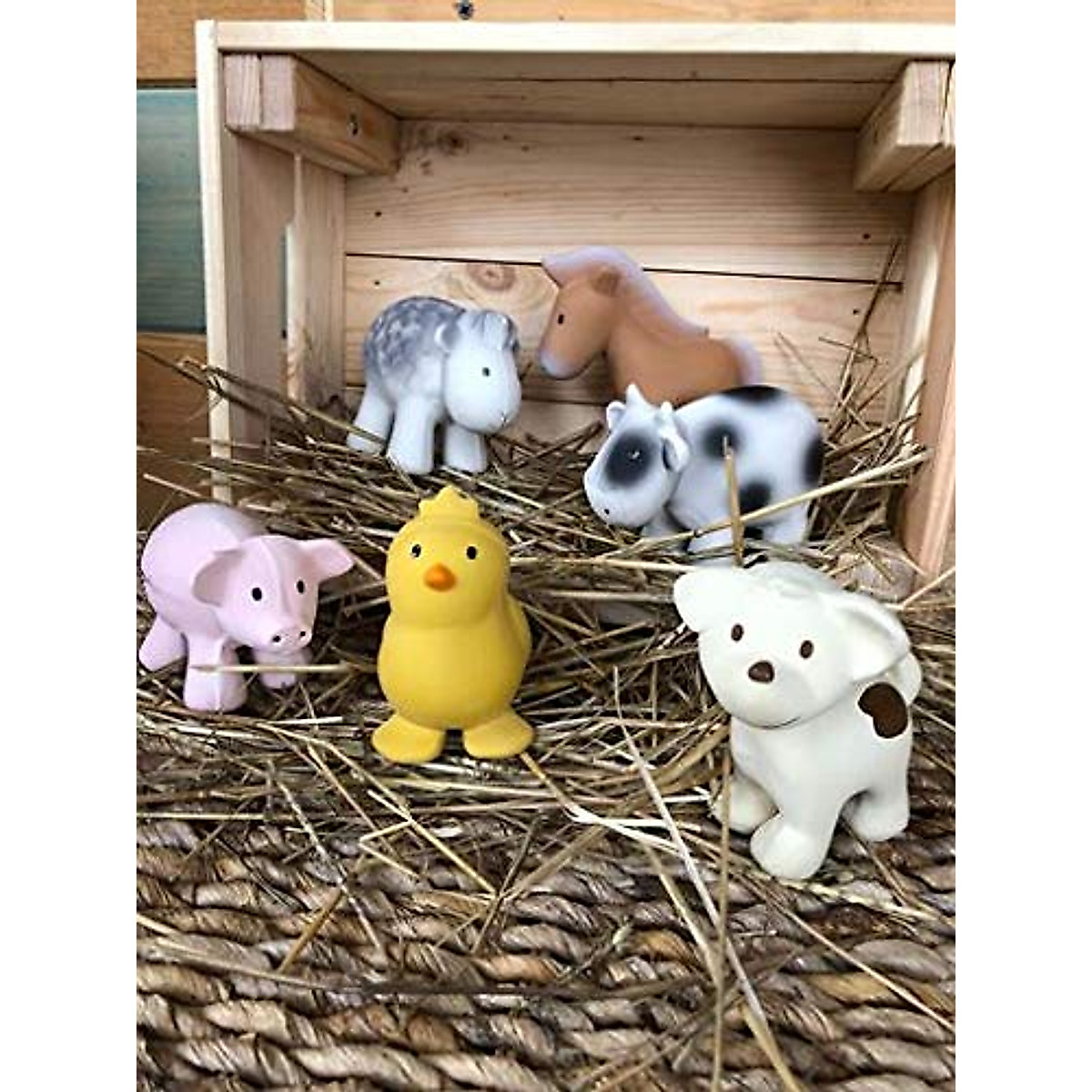 Tikiri My First Farm Puppy Natural Rubber Rattle (Brown)