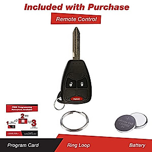 KeylessOption Keyless Entry Remote Car Key Fob and Ignition Key Replacement For KOBDT04A