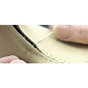 Upholstery Repair Kit with 2 Spools (1 White & 1 Black Spool) and 7 Different Sized Needles | Leather Repair Kit, Furniture, Clothes, Car, Fabric, Couch, Vinyl, Boat, Seat, Carpet, Shoe | Patch Fabric