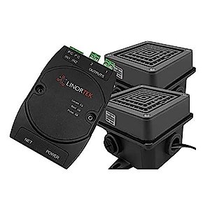 Linortek Netbell-2-2Buz TCP/IP Network Break Buzzer System with Two 4” Extra Loud Buzzers for Industrial Factory Warehouse Lunch Break Time Alert Signalling w/Web-Based Scheduling Software