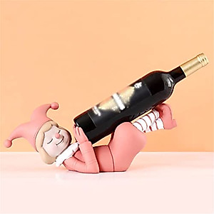 DOUBA Alcoholic Clown Wine Rack Decorative Resin Clown Statue Wine Bottle Rack Home bar Decoration Craft Tableware (Color : E, Size