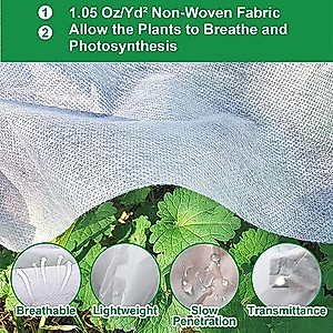 GonLei 2Pack 10X25 FT Plant Covers Freeze Protection1.05oz Garden Cover Plant Floating Blankets Row Cover,Winter Plants Frost Blanket for Outdoor,Plants Cloth Freeze Protection Fabric