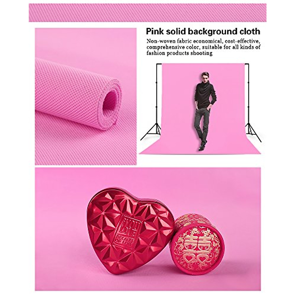 LYLYCTY 5x7ft Photography Studio Non-Woven Backdrop Millennium Pink Backdrop Solid Color Backdrop Simple Background LY091