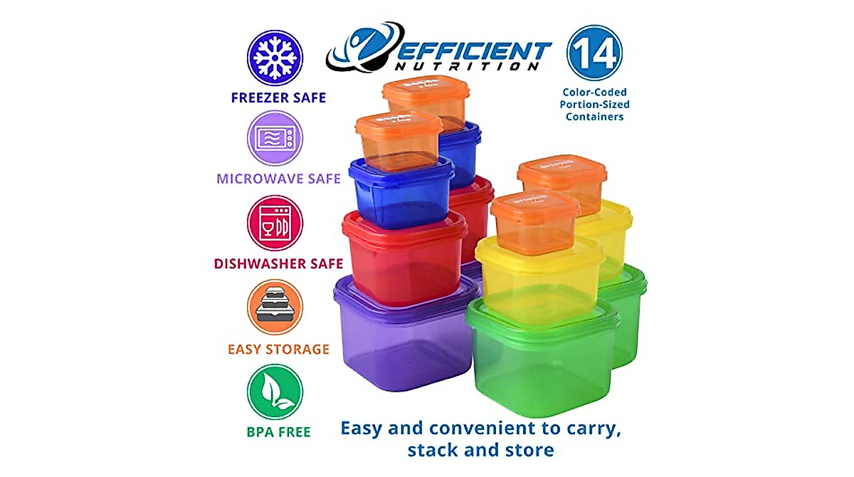 Portion Control Containers Deluxe Kit - 14-Piece Meal Prep System