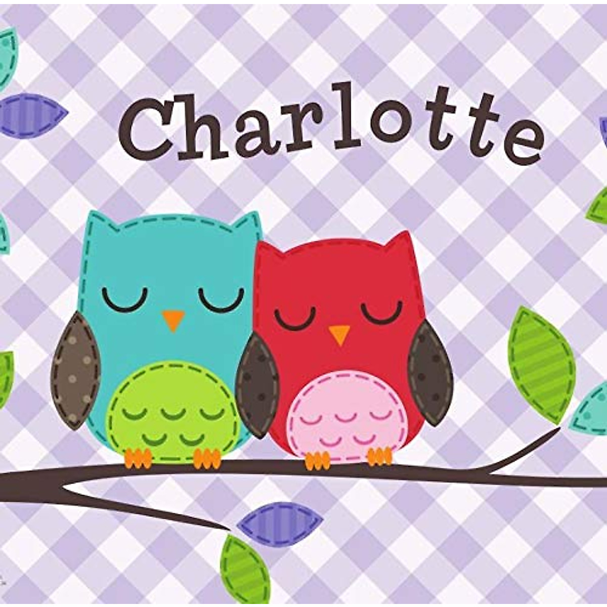 Personalized Placemat for Kids, Gingham Owl - I See Me!