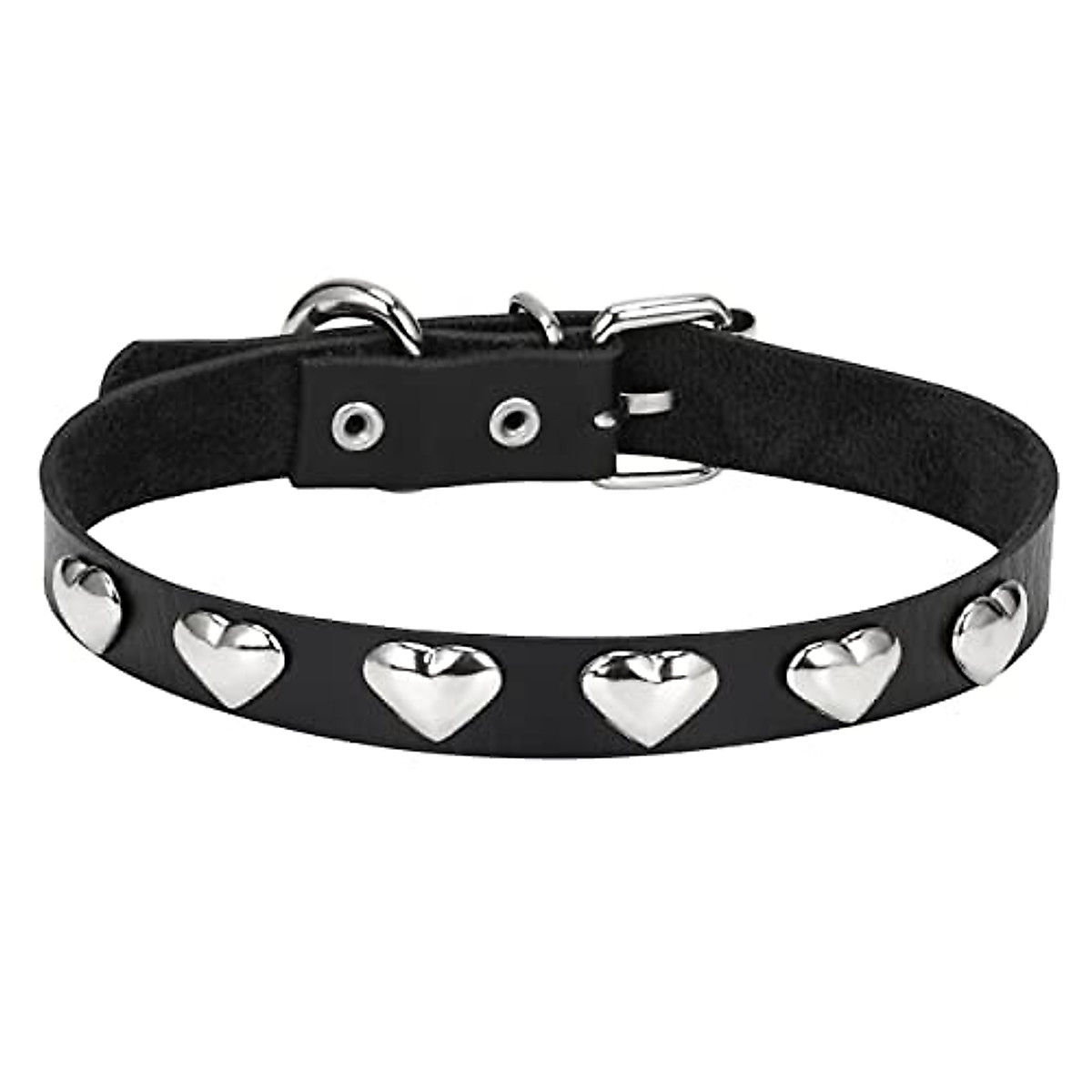 JVXYUIEH Black Leather Choker Short Spiked Choker Gothic Pendant Collar Chain Nightclubs Rivet Soft PU Collar Chokers Vintage Cosplay Neck Jewelry for Women, Girls, Sister