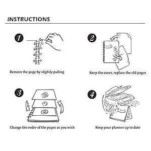 Habit Tracker Inserts for 9-Disc Planners (7 x 9.25 inches), Resolution Tracker, Habit Log, Monthly Habit Planner Refill, 12 Months Supply