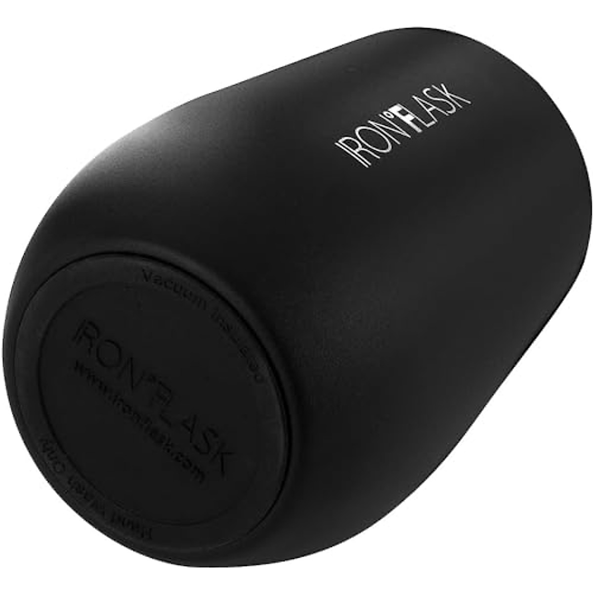 IRON °FLASK Insulated Wine Tumbler with Lid w/Leak-Proof Lid - Keeps Drinks Hot & Cold w/Double Walled, Vacuum Stainless Steel Exterior - Travel Cup - Midnight Black, 14 Oz, 2 pack